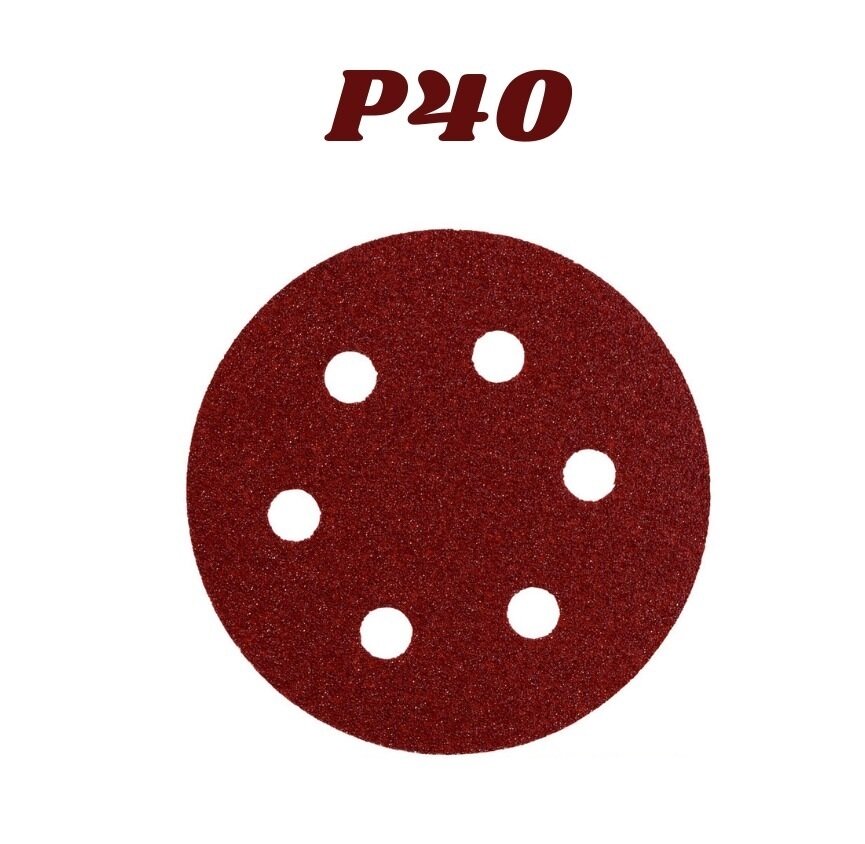 Круг шлифовальный NeroFF под липучку на жираф ф225 6 отверстий P40, 20 шт.