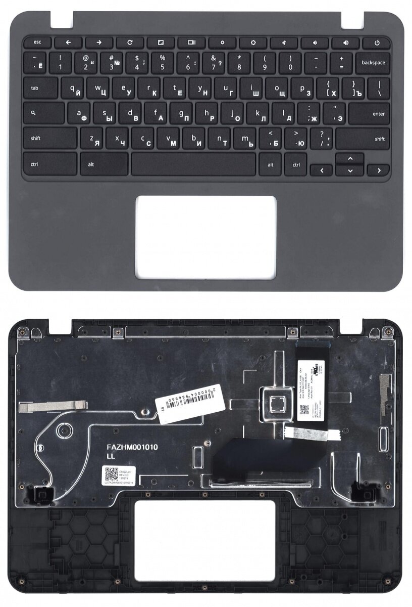 Клавиатура для Acer Chromebook C731 черная c черным топкейсом