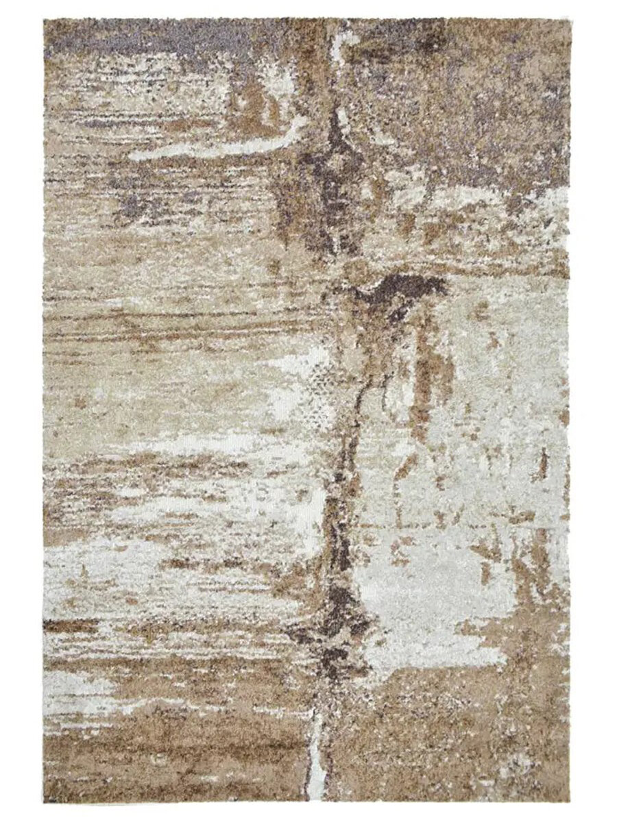 Ковер для комнаты на пол, палас в гостиную, Армония 120х180, 4153 Q, бежевый, коричневый