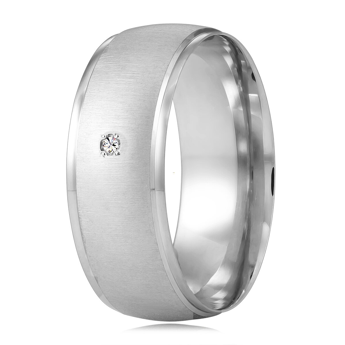 Кольцо обручальное, серебро, 925 проба, бриллиант