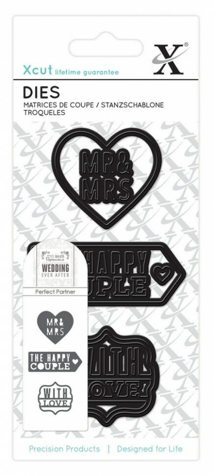 Docrafts XCU503271 Набор ножей для вырубки "Mr & Mrs", 3 шт
