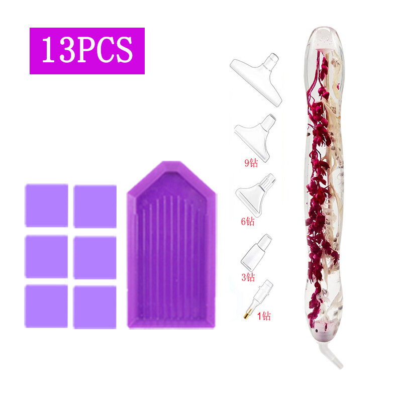 2026 Новейший набор инструментов для алмазной живописи с резиновым точечным пером, замена головки пера, комбинация, экспортный узор, новинка