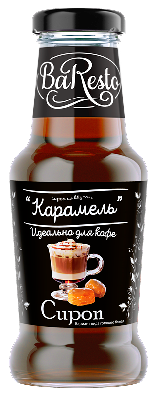 Упаковка из 6 штук Сироп BaResto Карамель с/б 300г