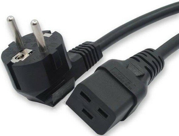 Кабель питания Schuko - C19, 0.5м, Filum (FL-PC-SH90/C19-C-0.5-BK)