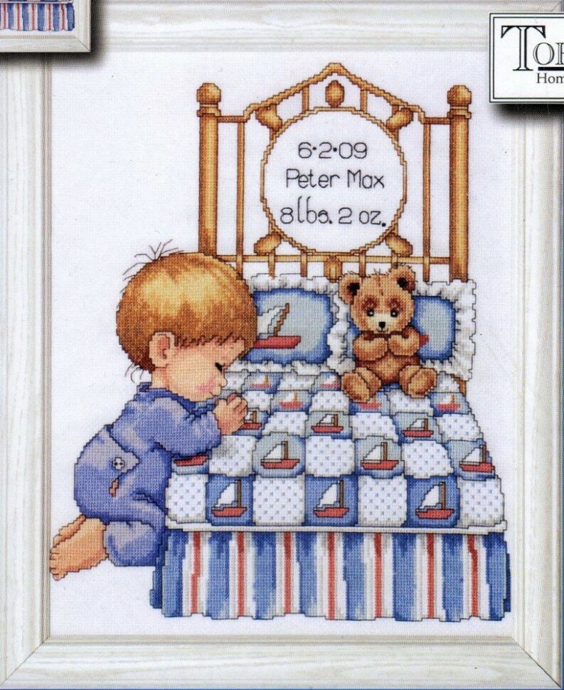 #21710 Bedtime Prayer Boy (Мальчик, молящийся перед сном) Design Works Набор для вышивания Счетный крест 28 x 35 см