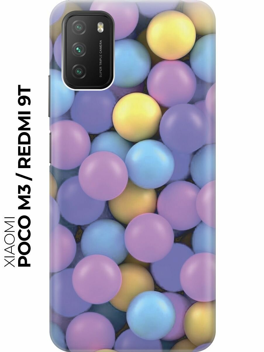 Силиконовый чехол Сиреневые шары на Xiaomi Redmi 9T / Poco M3 / Сяоми Поко М3 / Сяоми Редми 9Т