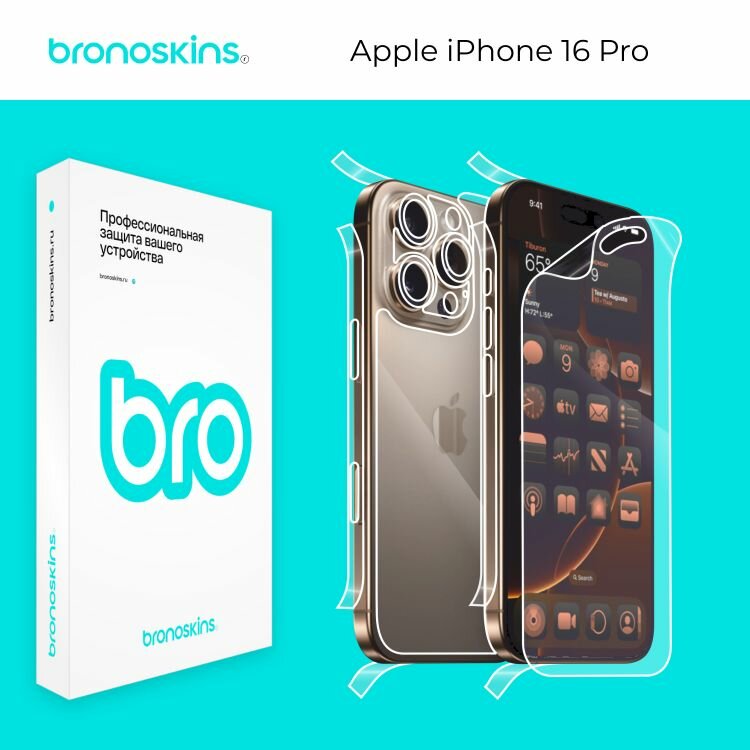 Защитная бронированная пленка для торцов Apple iPhone 16 Pro (Глянцевая)