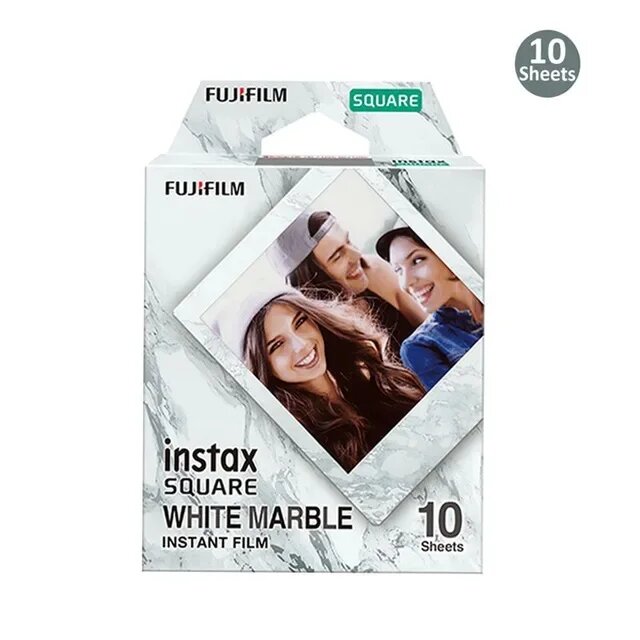 FUJIFILM Instax SQUARE Фильм Белый/Радужный/Черно-белый 10 SQ White marble