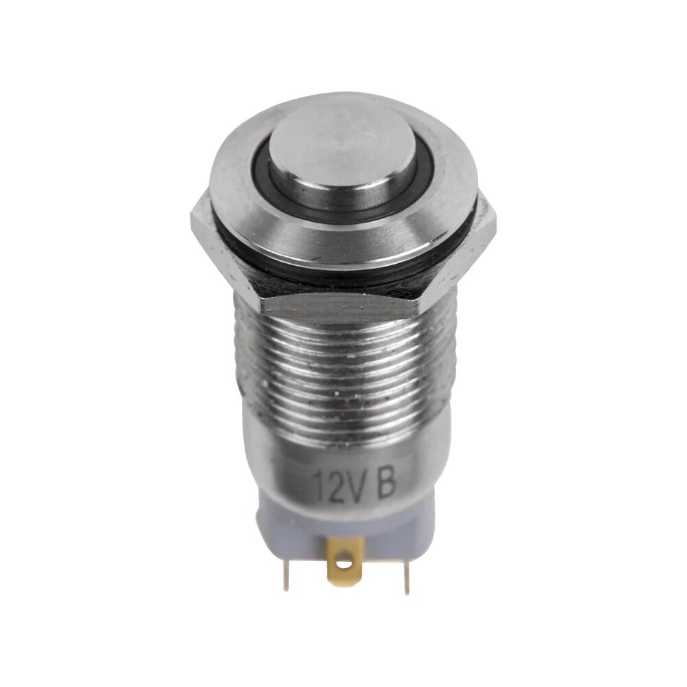 Антивандальная кнопка REXANT d12, 12В(LED), без фиксации (4с), OFF-(ON), красная (A-12-C2) 06-0342-A