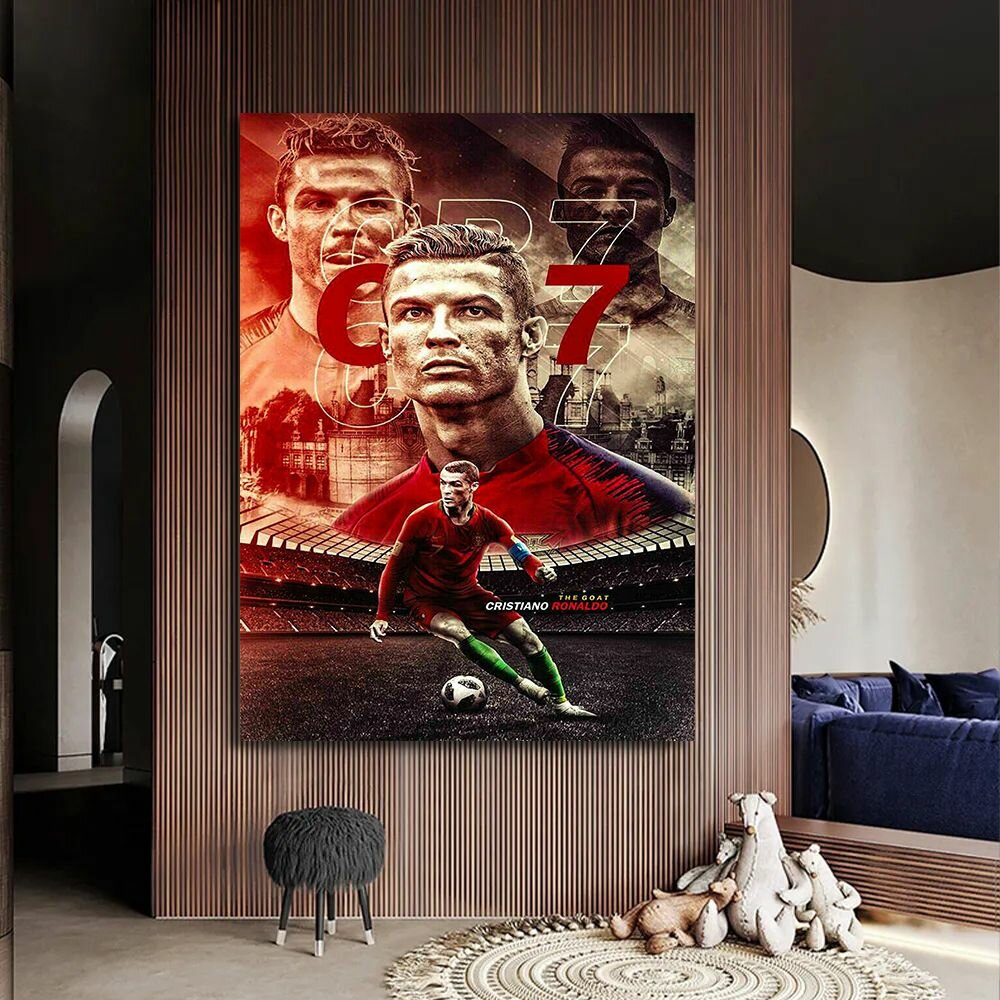 Постер "Криштиану Роналду", на подрамнике, холст, дерево, 30 см x 40 см