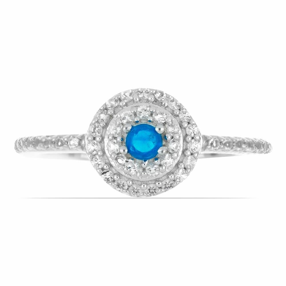 Кольцо, серебро, 925 проба, родирование, опал, топаз