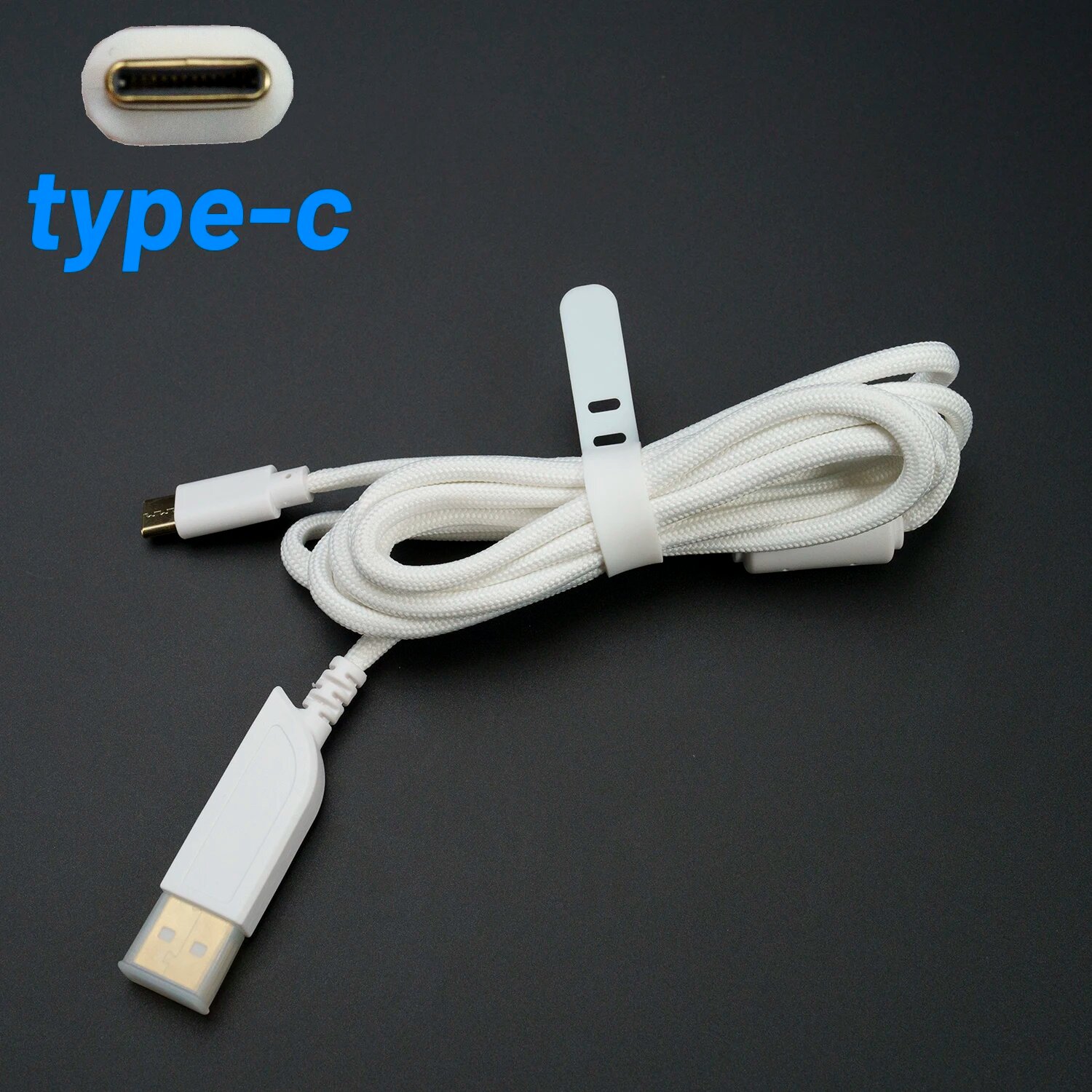 Гибкий Type-C Micro USB кабель Paracord, белый