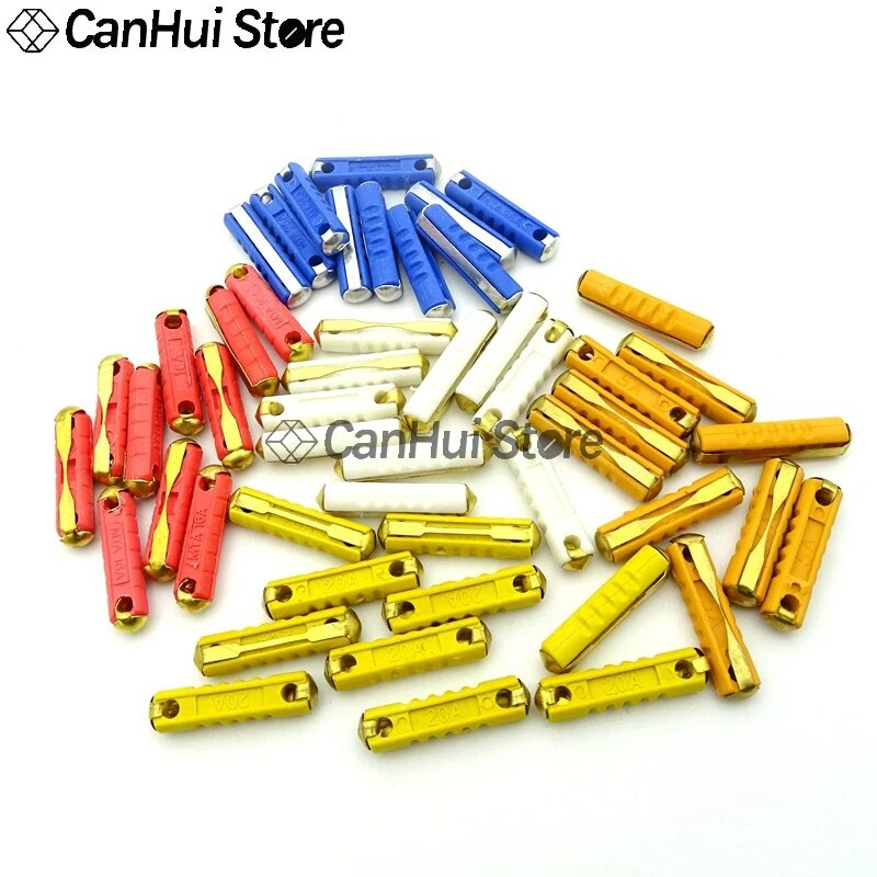 100 шт. цилиндрический автомобильный предохранитель 32 В, автомобильная страховка, электрическая деревянная трубка Предохранителя 5A 8A 16A 20A 25A 30A 20PCS, 8A