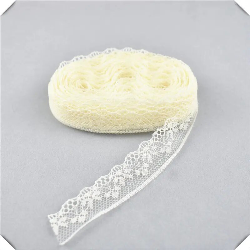 Африканская кружевная ткань 10 ярдов, белая кружевная лента 1.8 см WHxmsh Белый, Creamy-White
