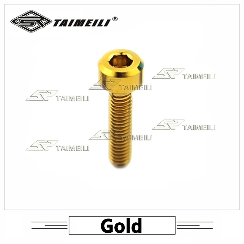 TAIMEILI Болты титановые M3*6/8/10/12/15/18 мм Золотой, М3*10 мм