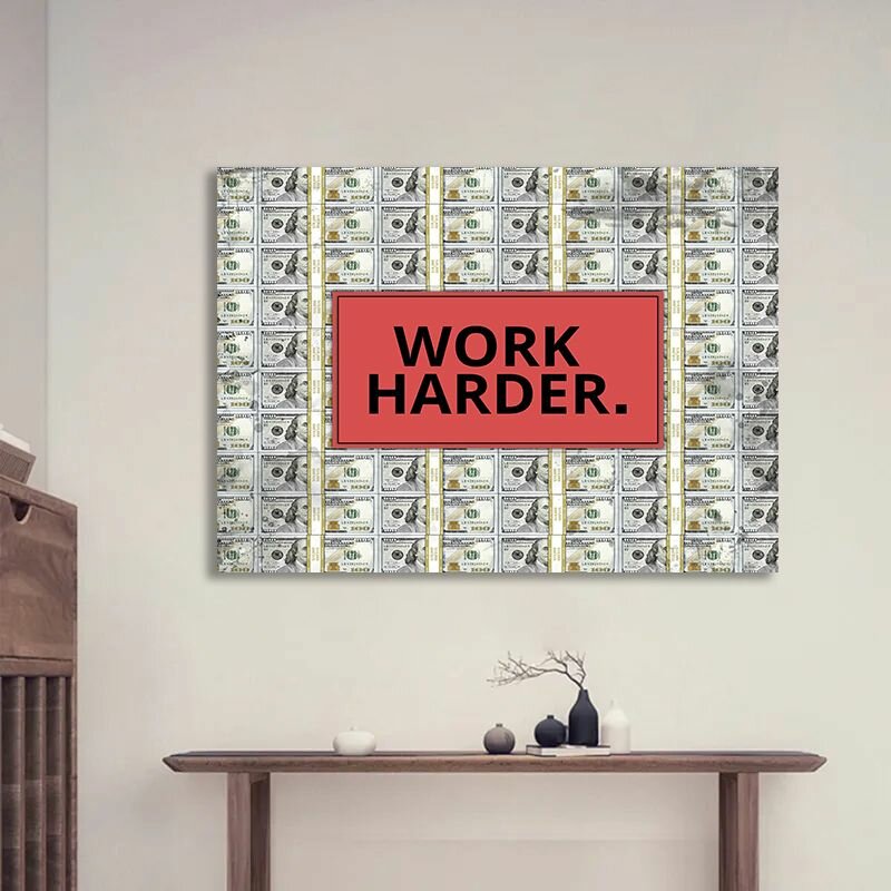 Картина "Доллар", поп-арт, 20x30 см, на подрамнике, хлопок, дерево