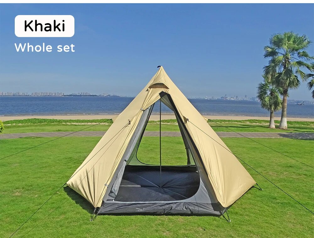 Индийская палатка на открытом воздухе водонепроницаемая tipi-палатка на 4 человека юрта семейная монгольская большая типи для взрослых пирамидальная двойные слои