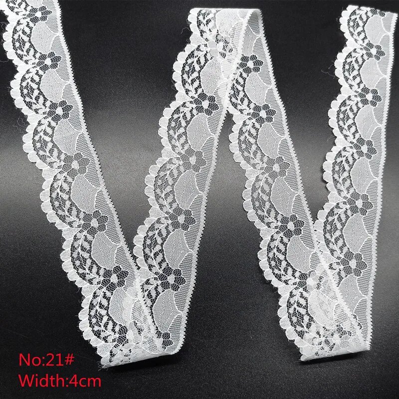 Белая кружевная лента, Width 4cm, No:21