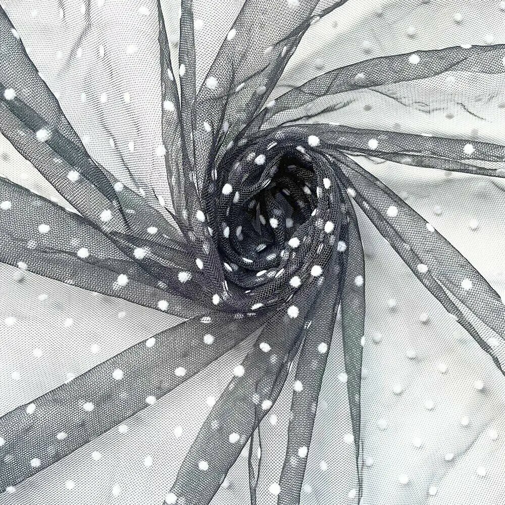 Findohope сетчатая нейлоновая ткань для рукоделия Белый, Black(white spot)