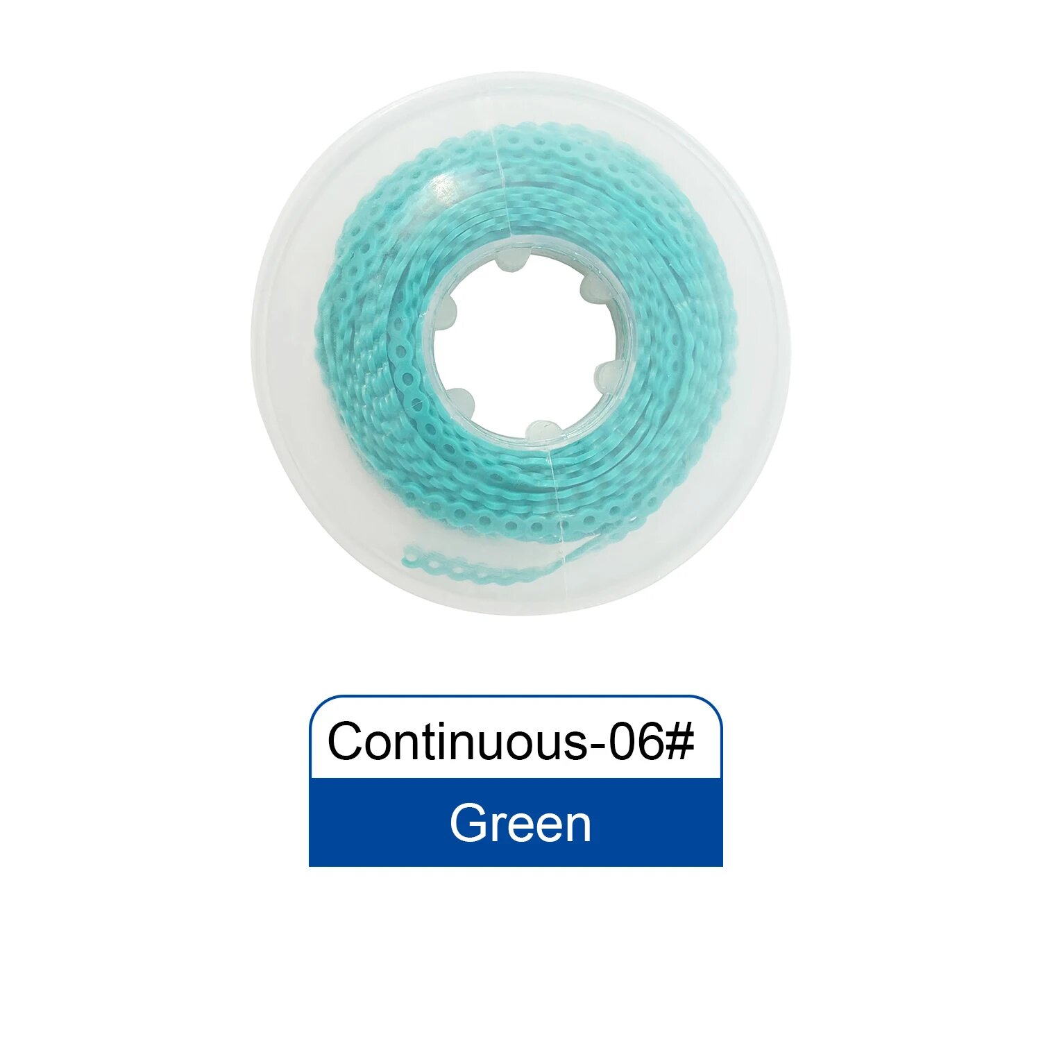 Ортодонтическая резиновая цепь Continuous 06 Green 475 мм