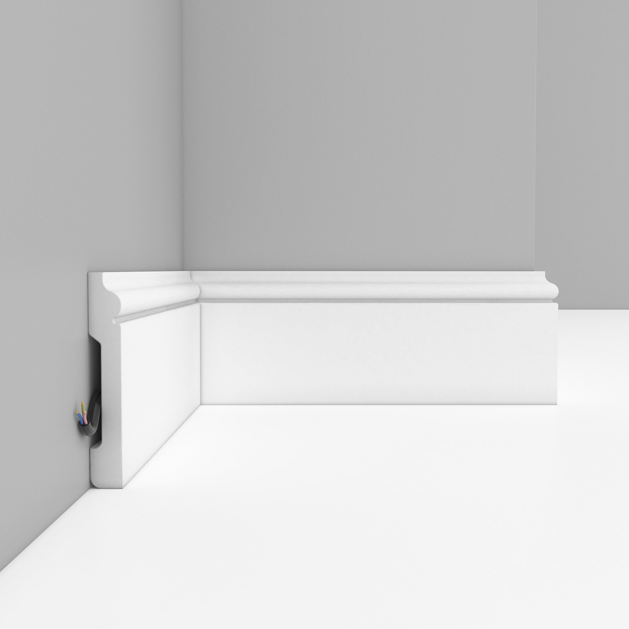 Плинтус напольный гибкий DECOMASTER (декомастер), 79х13х2400 мм, D005F ДМ белый