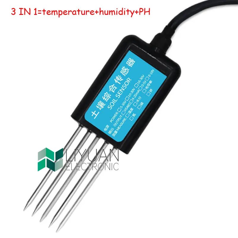Встроенный передатчик почвы 7 в 1, температура и влажность EC NPK PH, датчик почвы для сельского хозяйства, датчик тестирования почвы, детектор почвы