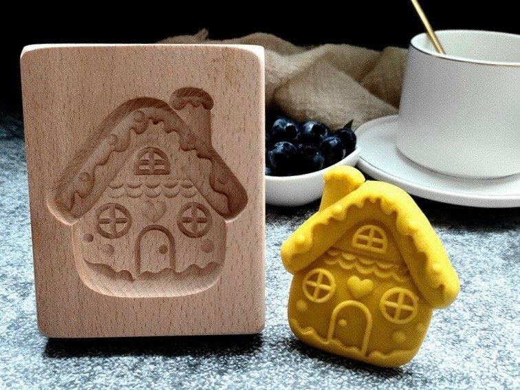 Форма для пряников и печенья деревянная, пряничная доска "Домик"