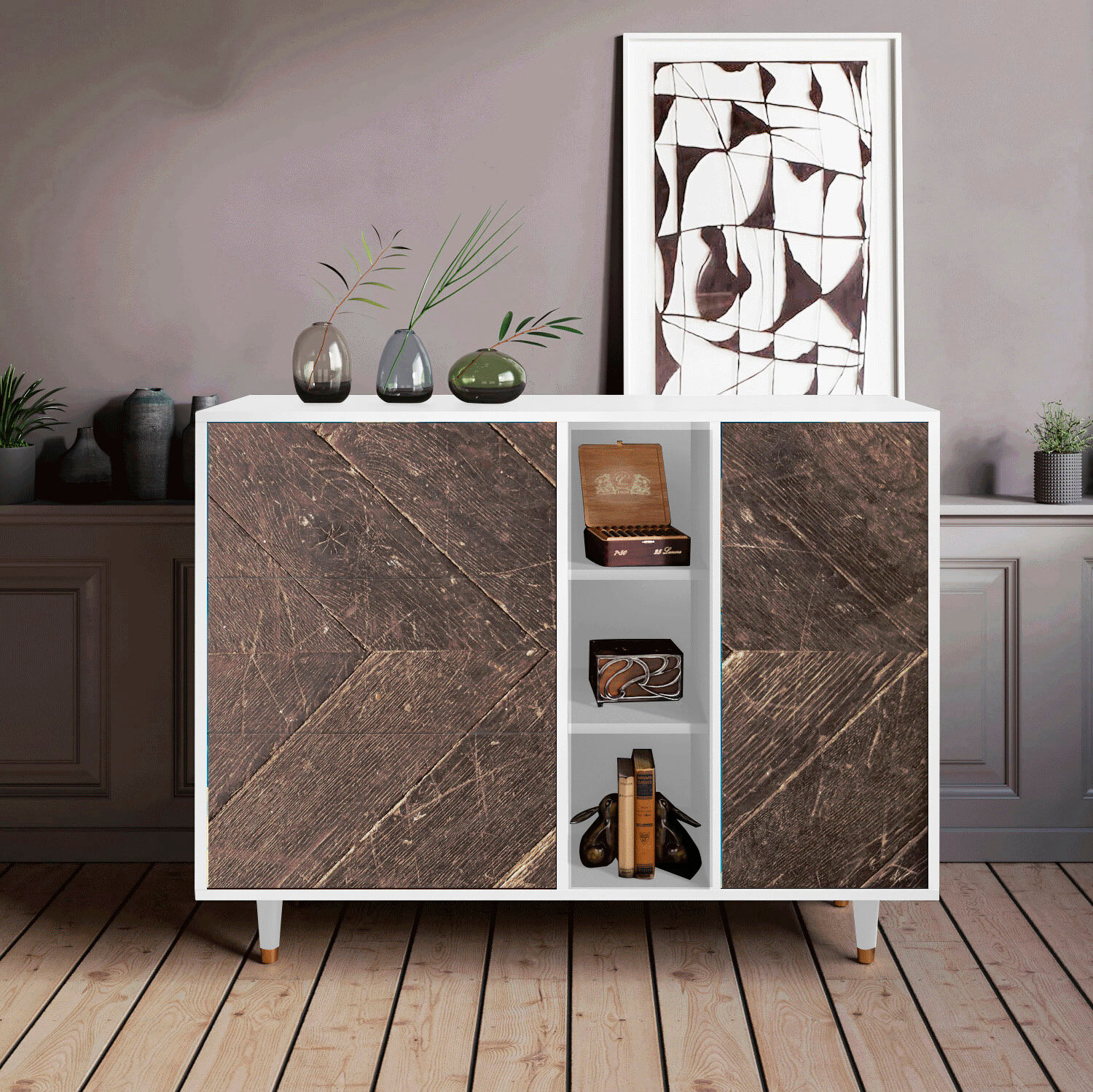 Комод - STORYZ - BS2 Wise Tree, Разер - 125 x 97 x 48 см , Цвет корпуса - Белый