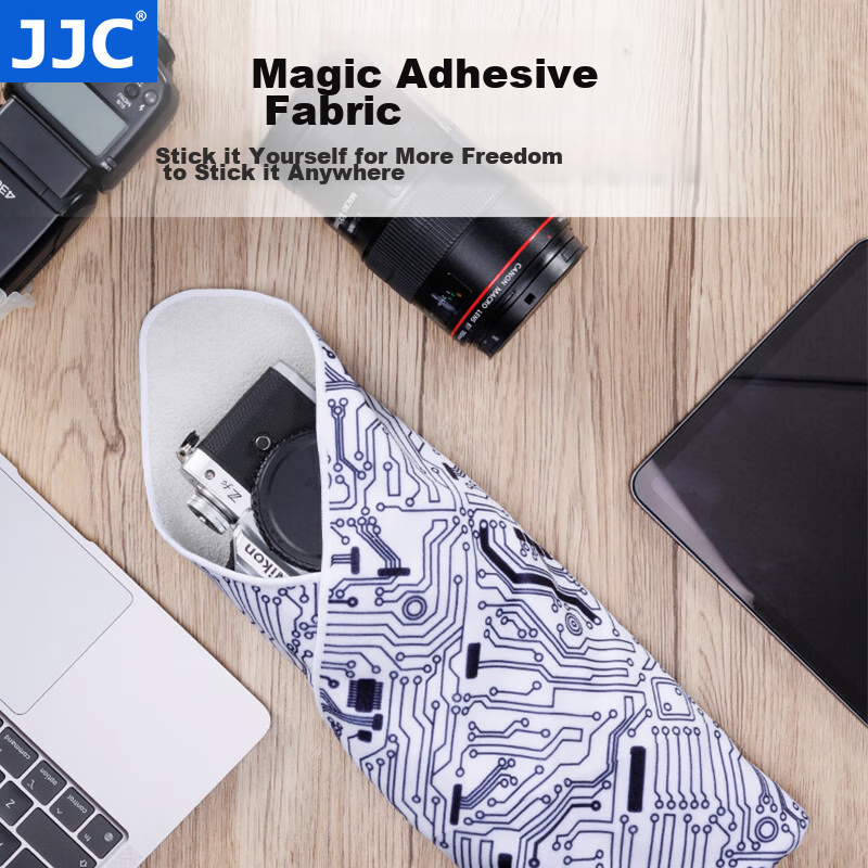 JJC Camera Folding Cloth, Magic Cloth, Self-Adhesive Cloth, P-Shaped Makeup Bag, Wrapping Cloth, Inner Bag, Storage Protection Cover, Suitable for Camera Body, Lens, Laptop, Tablet