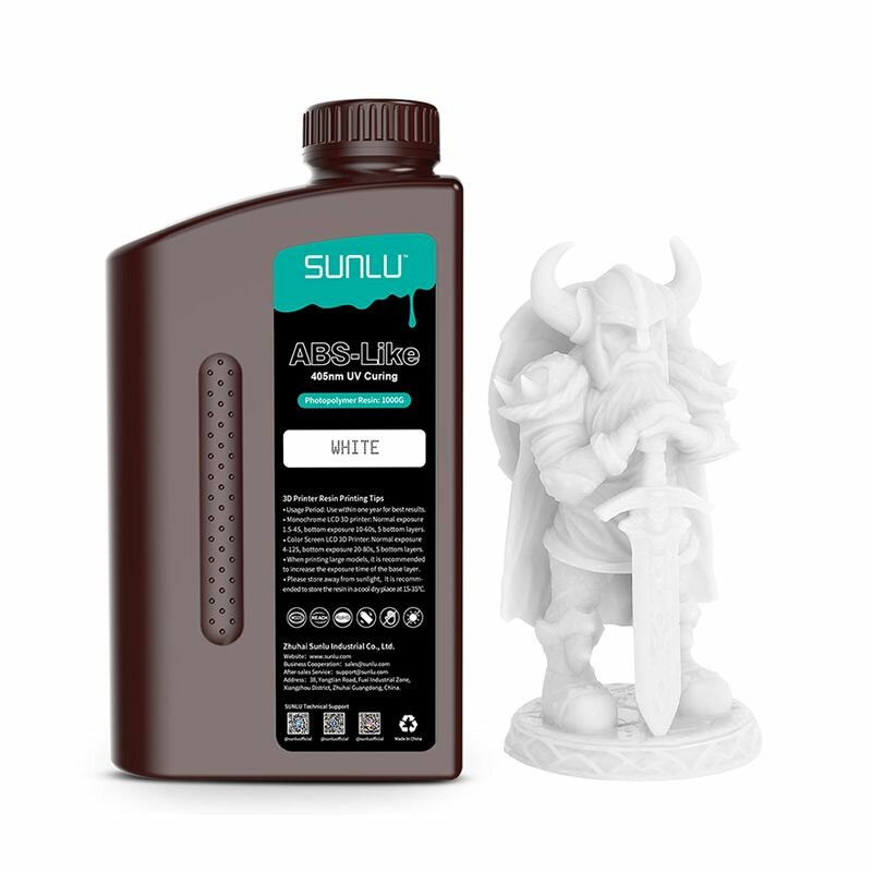 Sunlu фотополимерная смола ABS-like белая (1 кг.)