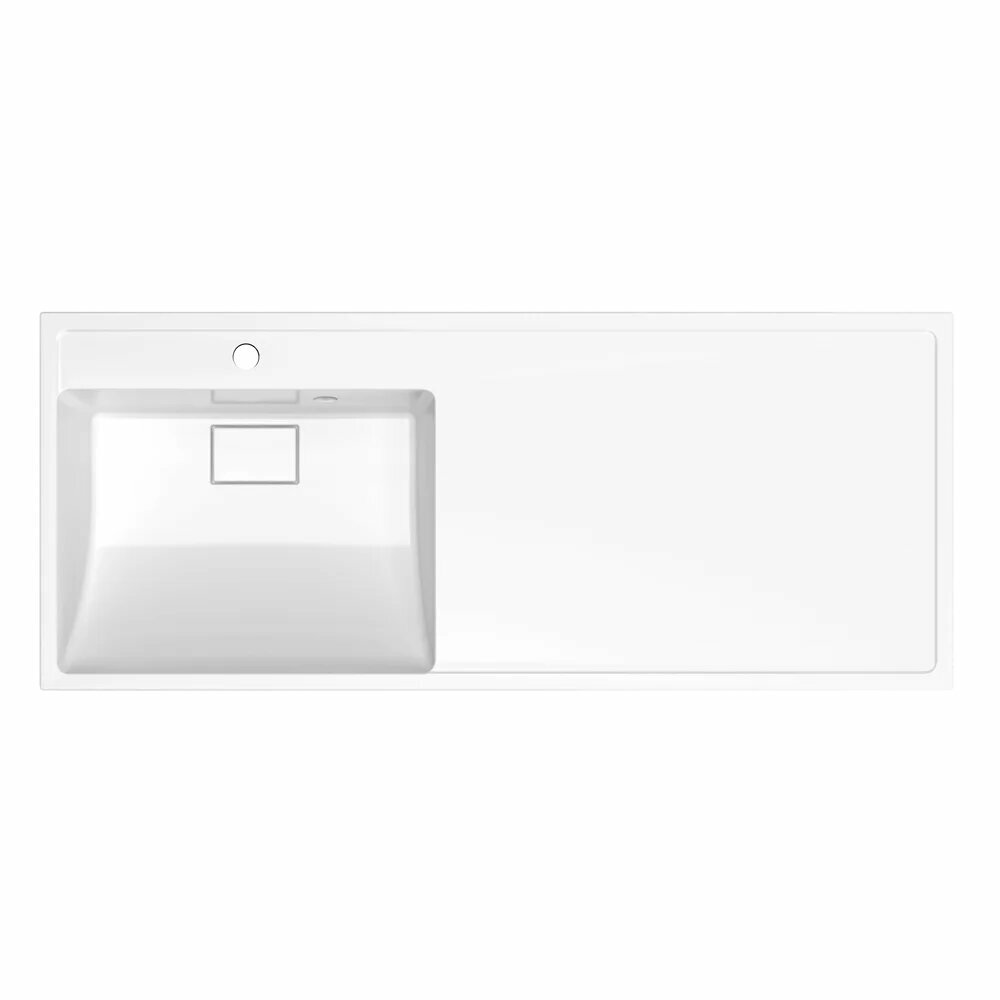 Раковина над стиральной машиной Paola Napoli 121 L прямоугольная, белая, с правым крылом, на кронштейнах, российская