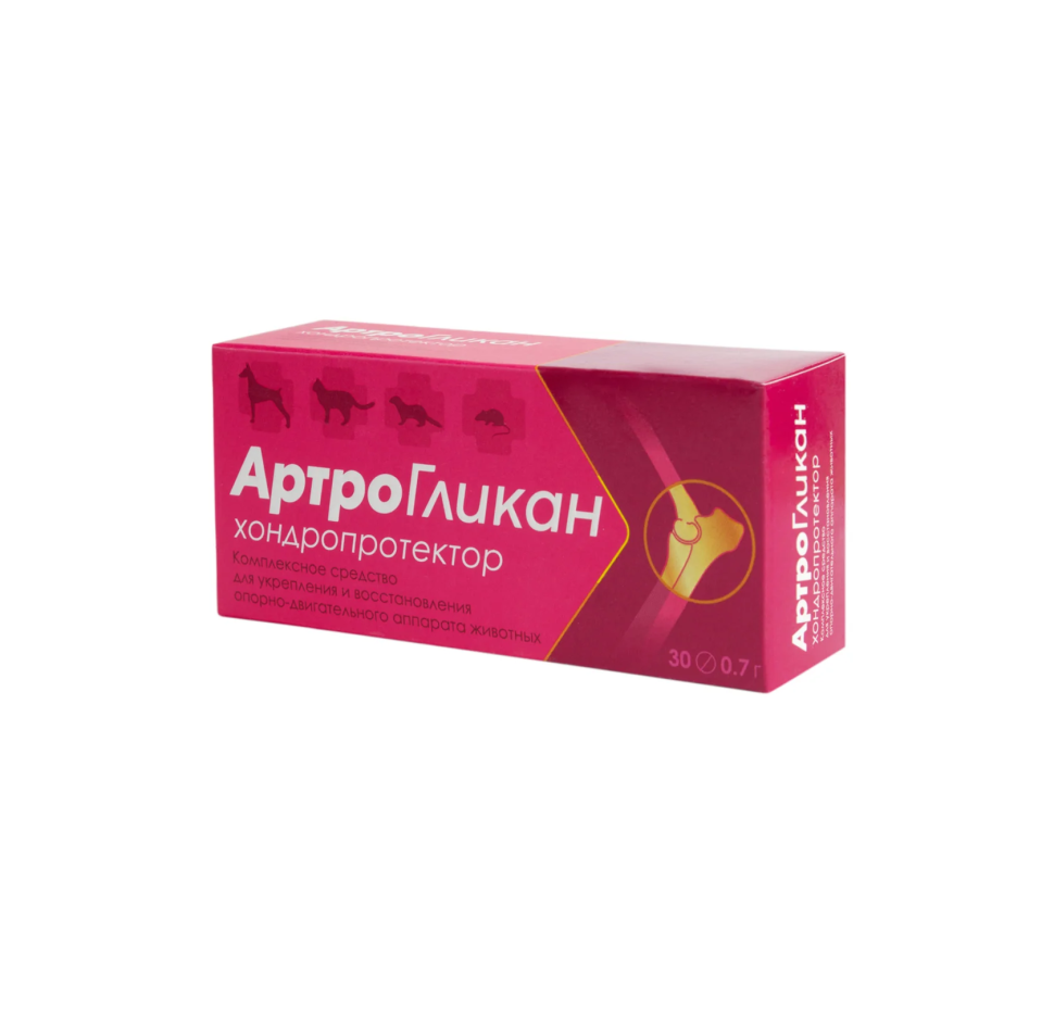 Артрогликан хондропротектор для улучшения состояния печени и сердца животных - 30 табл.