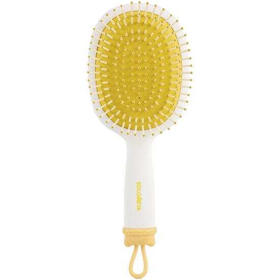 Расческа массажная Solomeya с отверстиями для джиббитсов, белая
