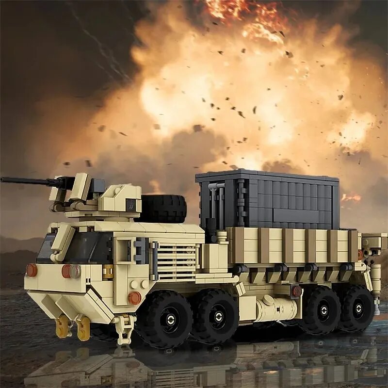 Конструктор MOC Oshkosh HEMTT- M985A4, военный тяжелый мобильный Расширенный Тактический грузовик, Ститч, Детские кубики, креативные игрушки, подарок для детей