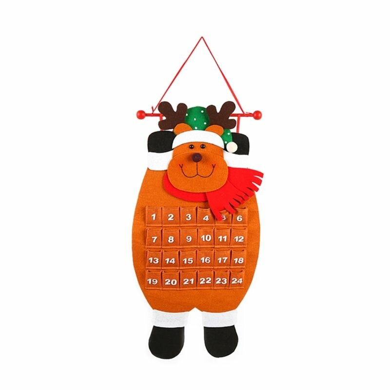 Фетровая Цифровая Подвеска С Календарем На Рождественской Елке-коричневый