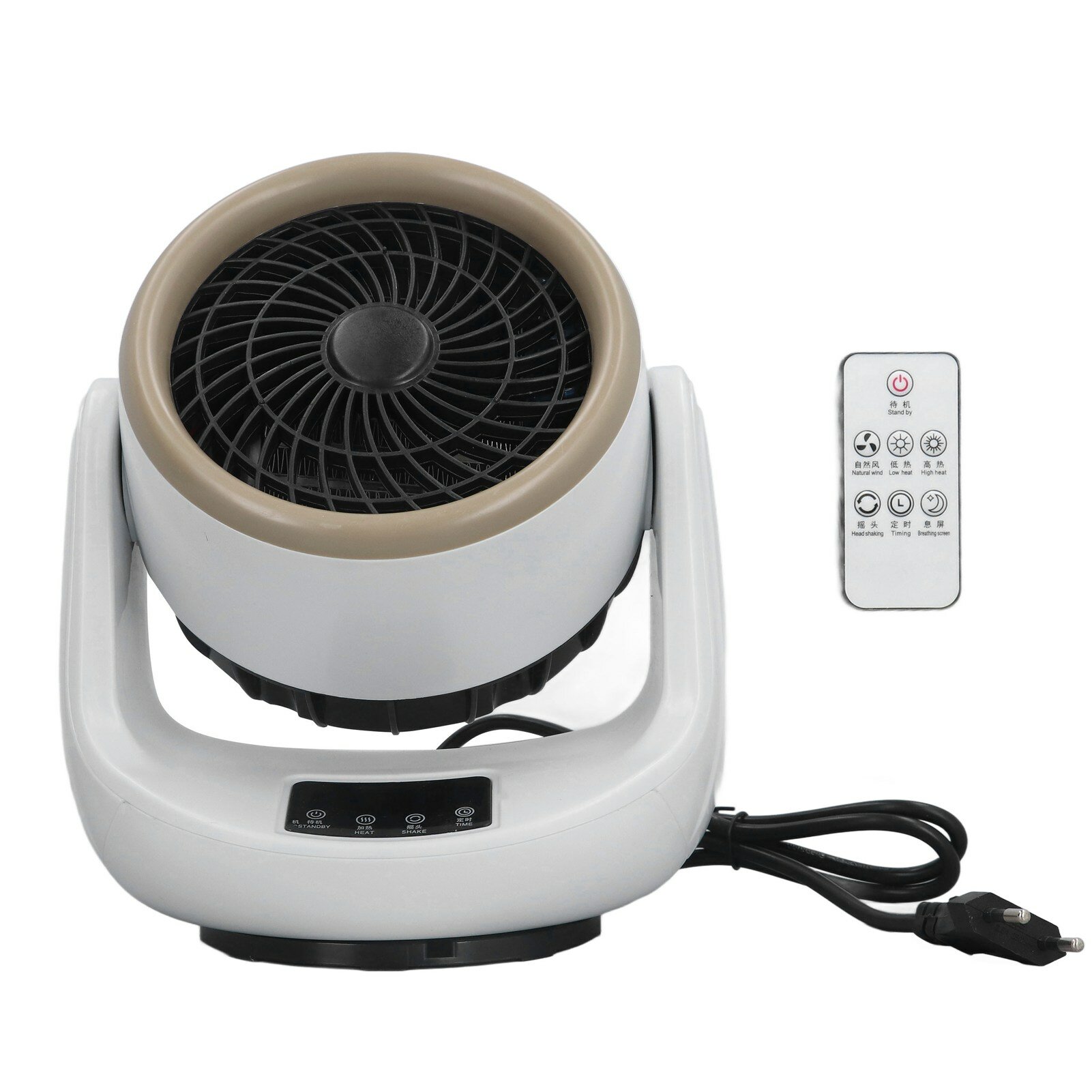 Настольный электрический обогреватель с быстрым нагревом, прохладный, теплый, двойного назначения, 3-ступенчатый обогреватель для ванной комнаты, спальни, ЕС, 220 В, 1500 Вт