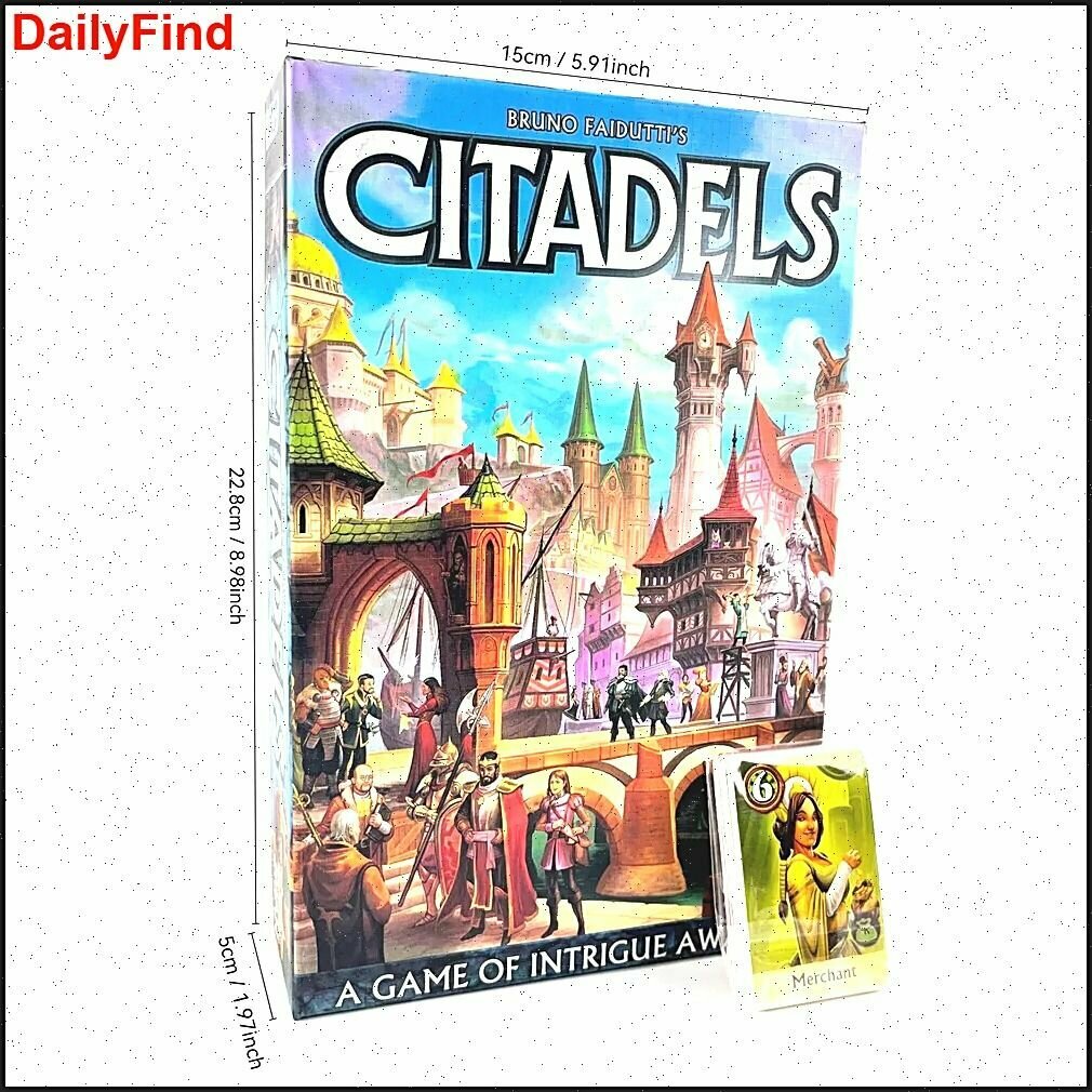 Цитадели: Классическое переработанное издание настольной игры для 2-8 игроков, Возраст от 10 лет, Время игры 30-60 минут, Развивающая игра