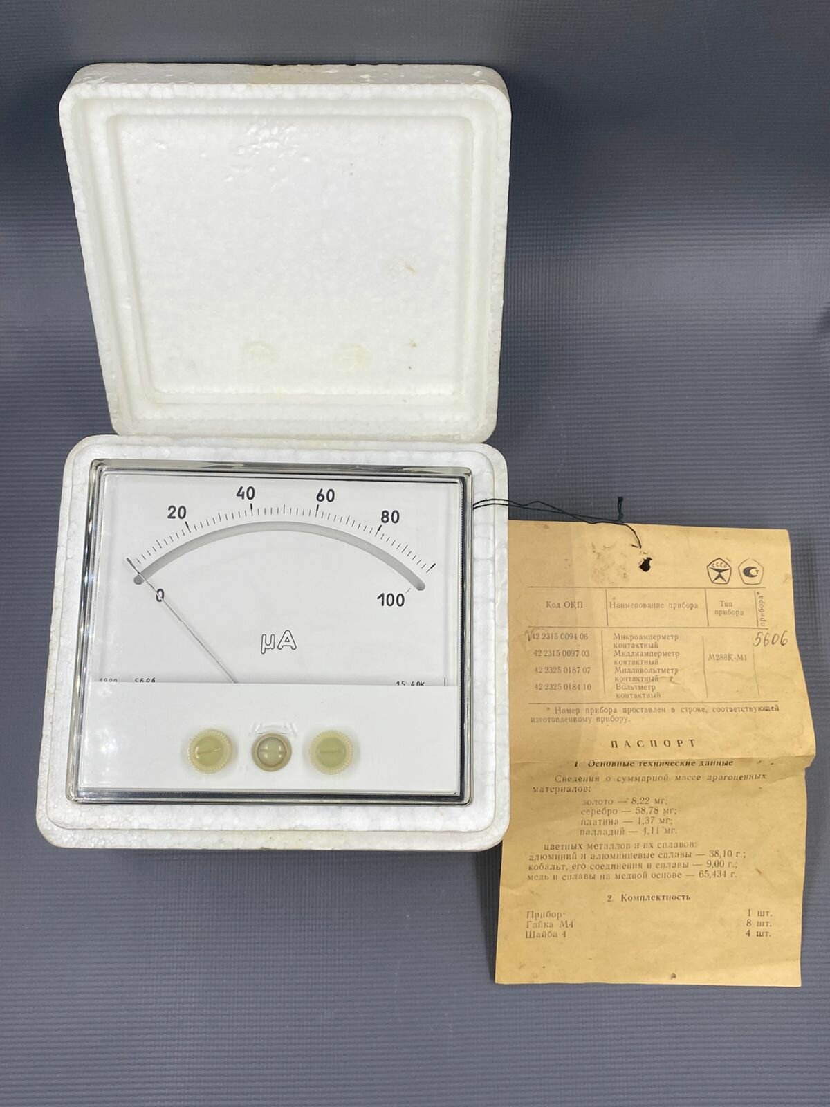 Прибор Амперметр М288К-М1, 1990 год СССР, Новый в упаковке с биркой и паспортом! Редкость!