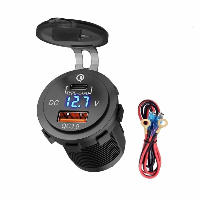 Умный монитор напряжения для автомобильного зарядного устройства, Синий экран с разрешением 0,6