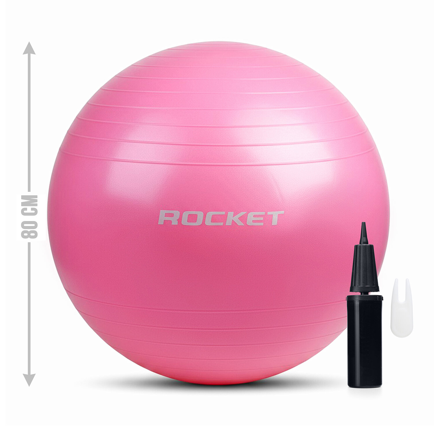 Фитбол 80см R0219 ROCKET Антивзрыв, цвет розовый (80-85см 1300г)