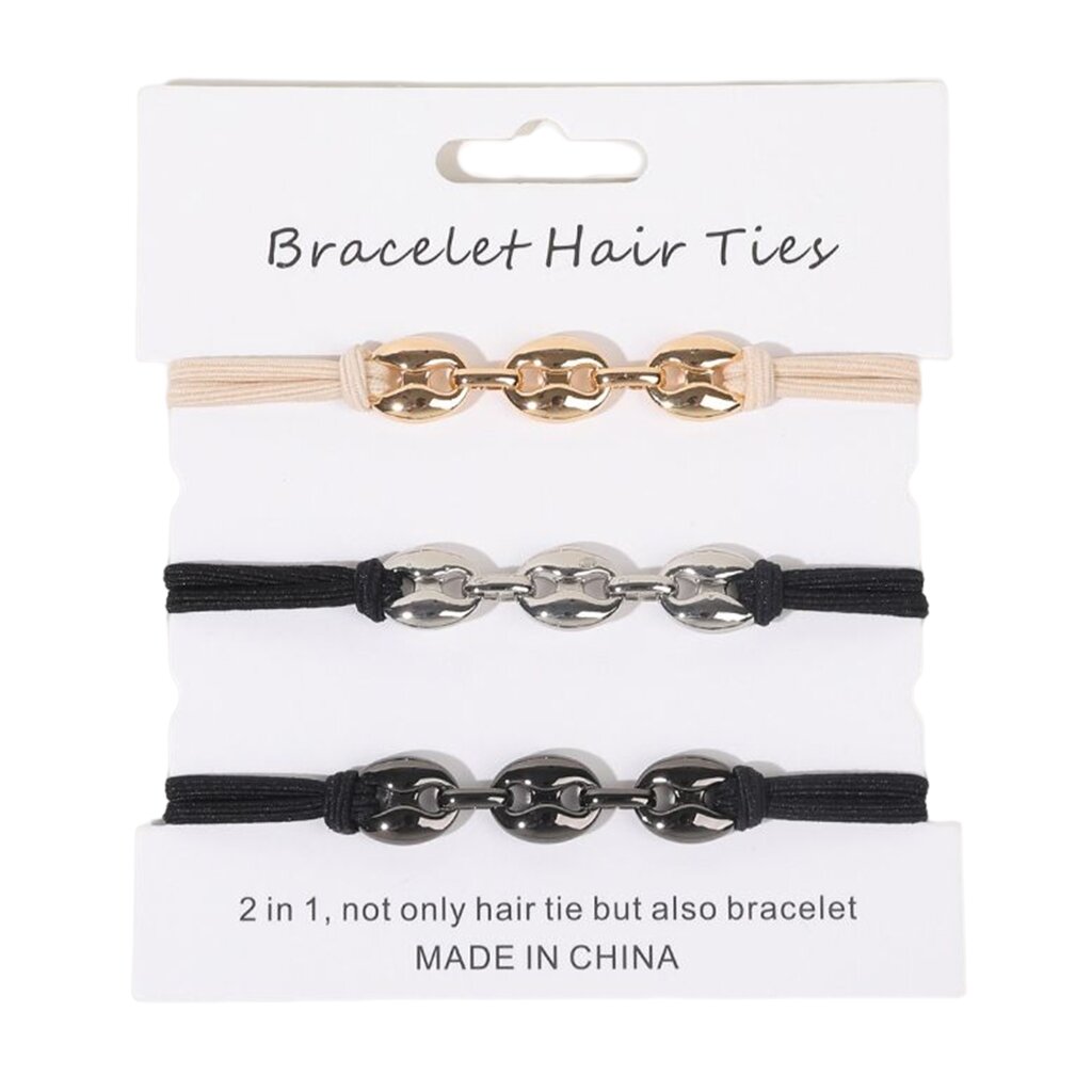 1 комплект, металлическая цепочка, резинка-пуговица из трех частей