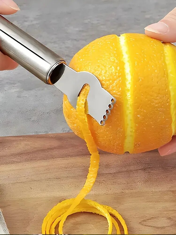 Нож для цедры 2-в-1: терка для стружки и полосок