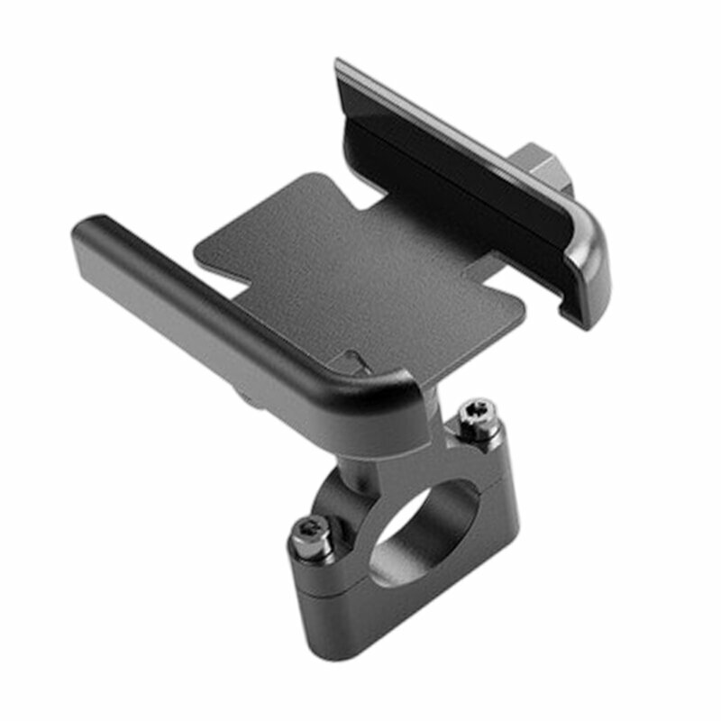 Подходит для мотоциклов и велосипедов, универсальная регулировка руля, кронштейн для мобильного телефона из алюминиевого сплава-черный-руль фиксированный