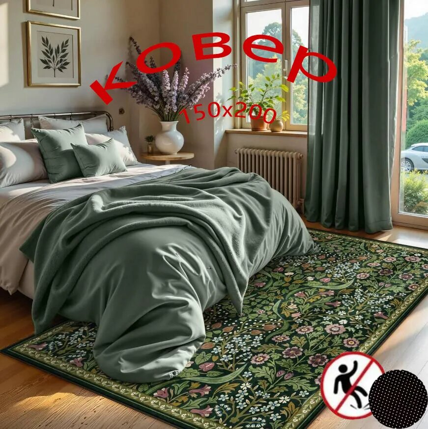 Ковер Цветочный 150x200 см