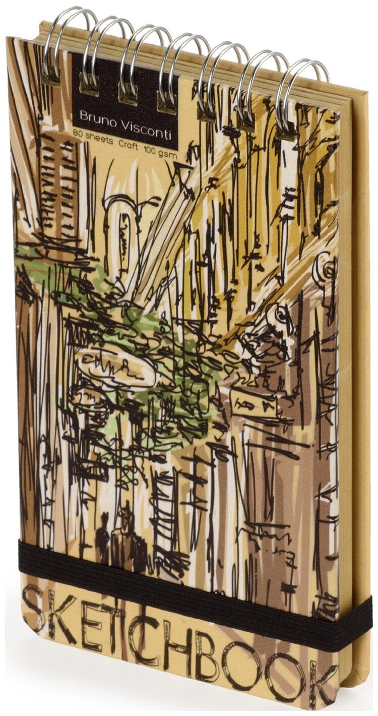 Блокнот-Sketchbook Bruno Visconti 80 листов, внутренний блок - крафт