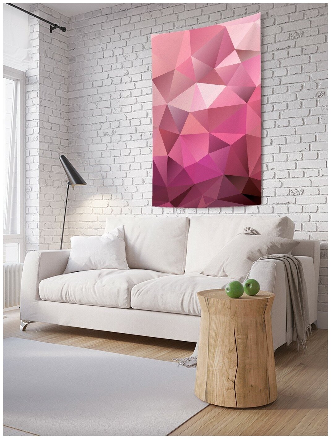 Фотопанно на стену вертикальный из ткани постер 100х150 "Геометрические холмы", JoyArty