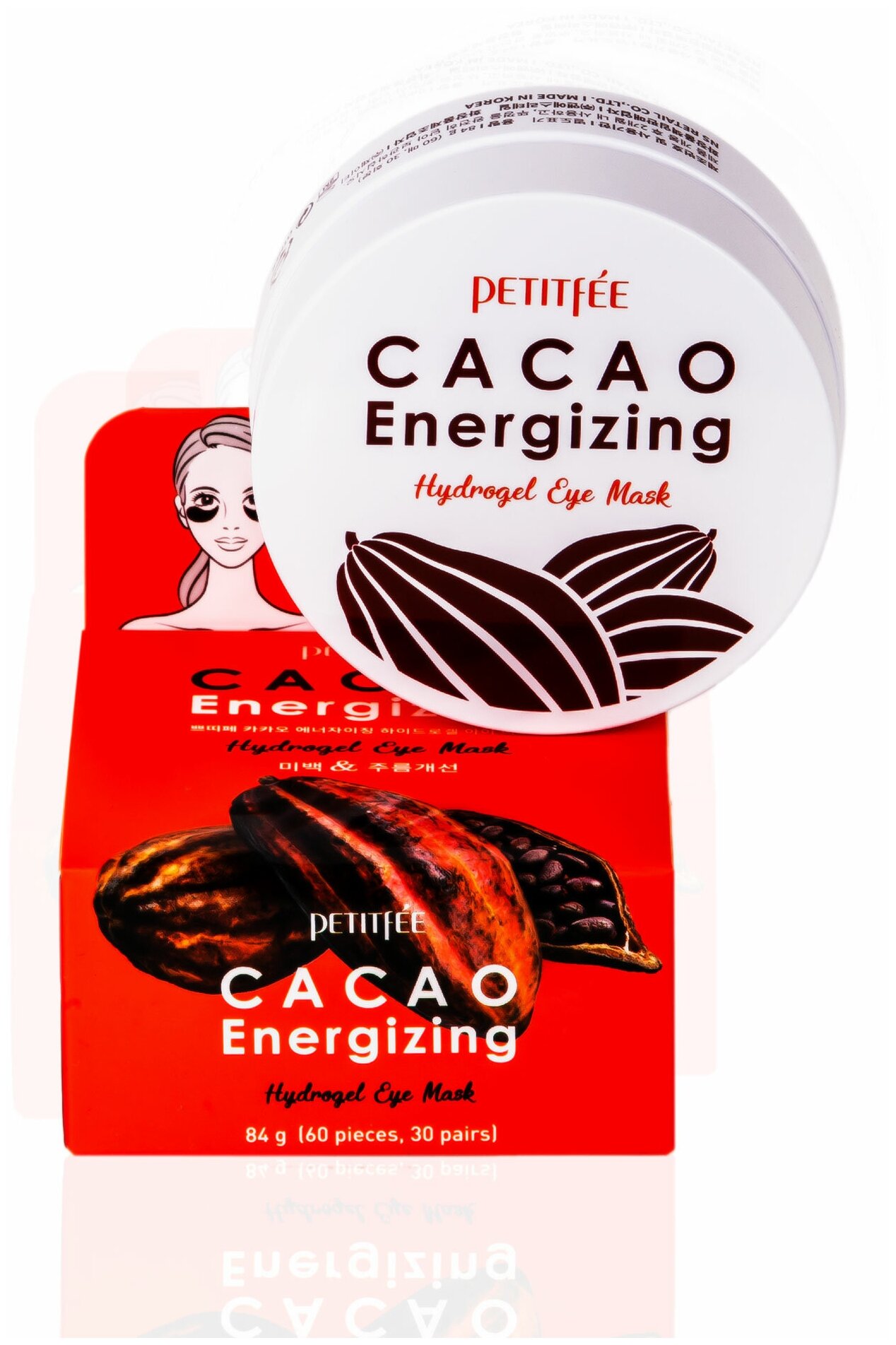 Тонизирующие гидрогелевые патчи с какао Petitfee Cacao Energizing Hydrogel Eye Patch