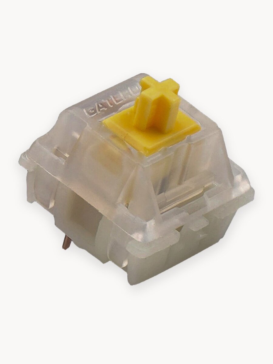 Механические линейные переключатели (свитчи) KS-3 Gateron Yellow Milky Pro 70шт, линейные, смазаны, 5-pin, 47 грамм