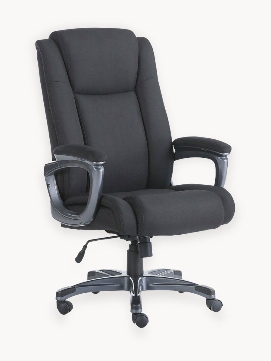 Компьютерное, офисное, удобное, кресло для руководителя с подлокотниками Brabix Solid HD-005, нагрузка до 180 кг, черное, 531822