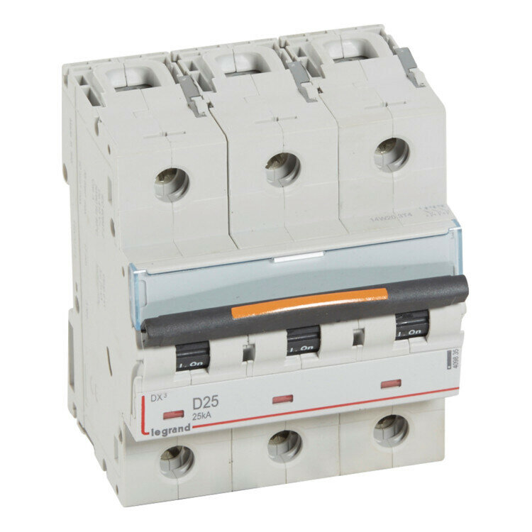 Автоматический выключатель Legrand 409835 DX3, 3 полюса, 25А, D